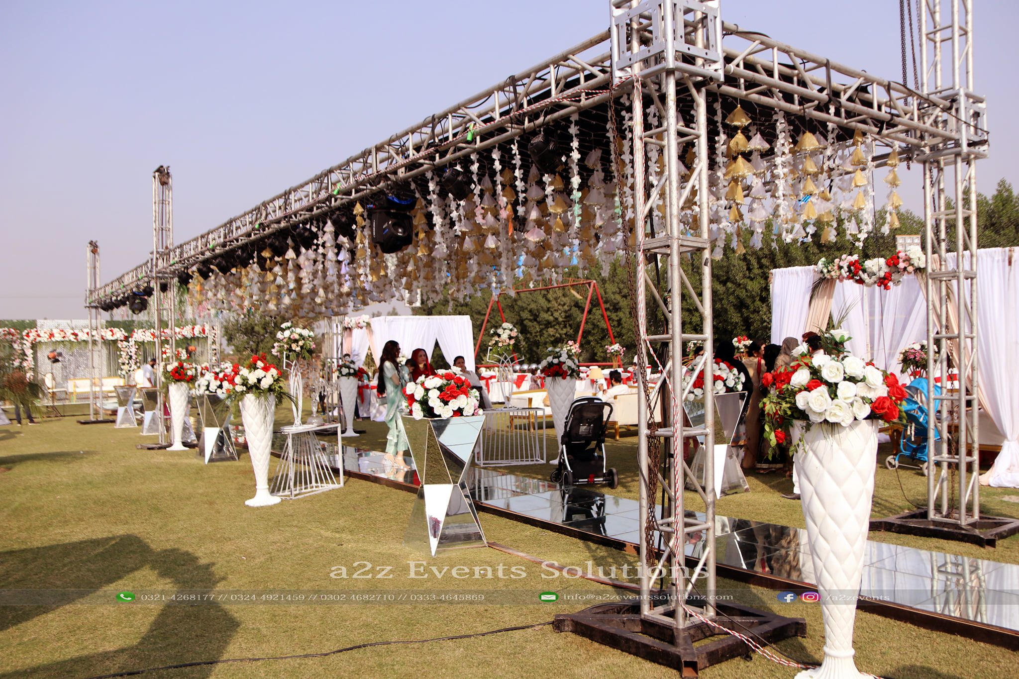 Open Air Red & White Themed Barat Event - A2z Events Solutions