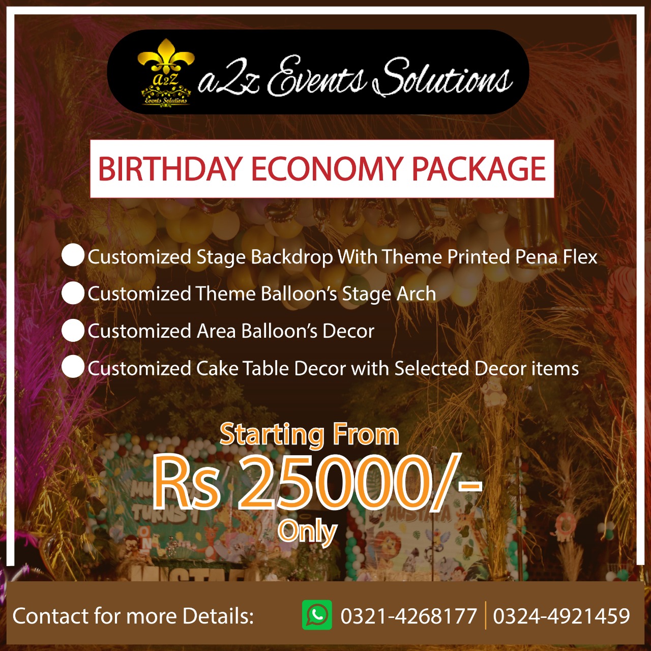 Wedding Packages | Decor Packages | Birthday Packages | a2z Events