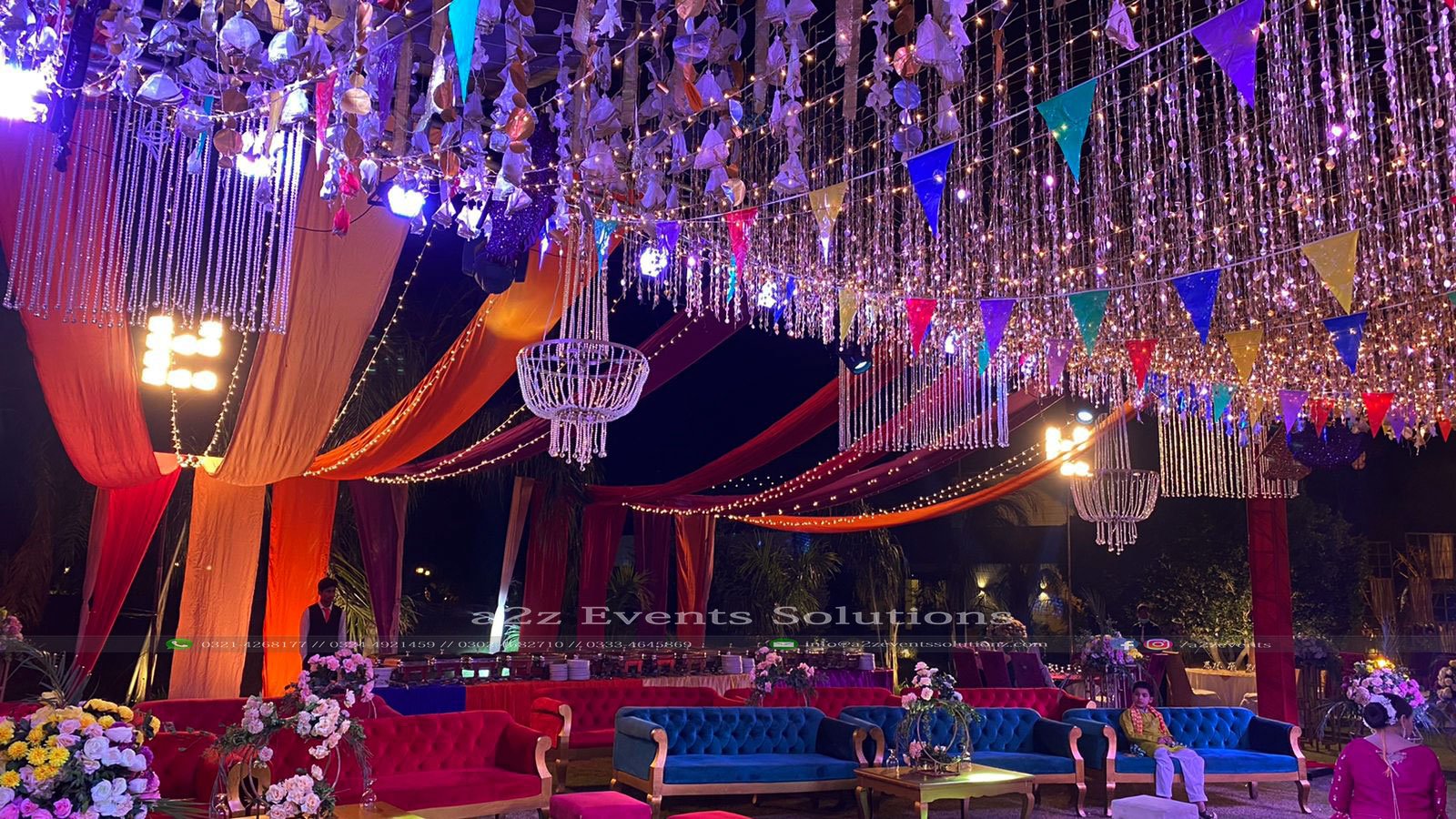 Multicolored Mehndi Setup & Decor - A2z Events Solutions